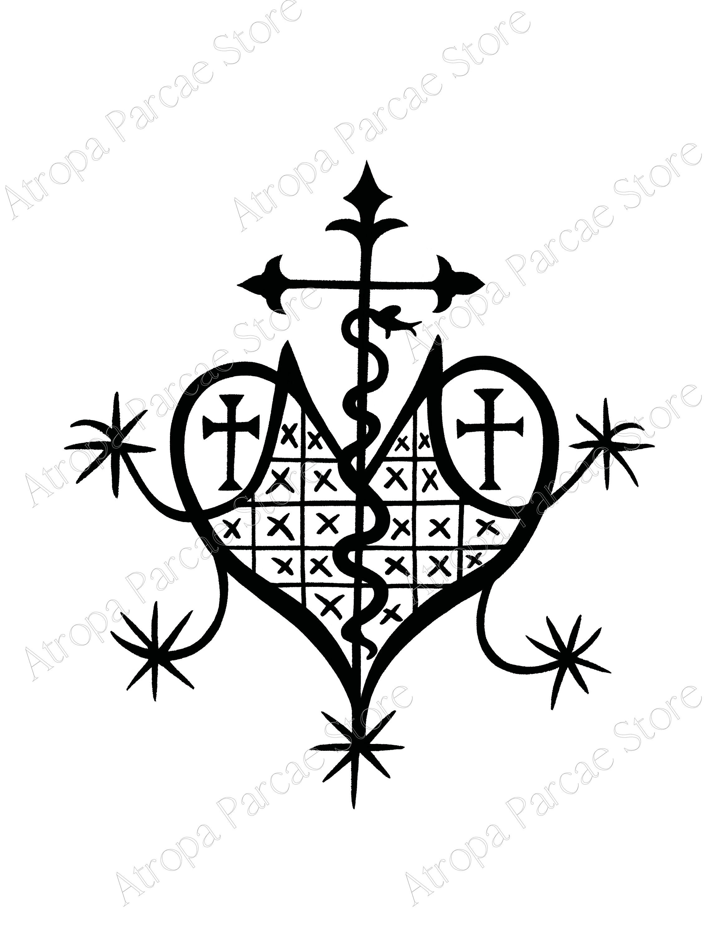 Veve Marie Laveau Voodoo Symbol Print Loa Sigil New Orleans | Etsy India