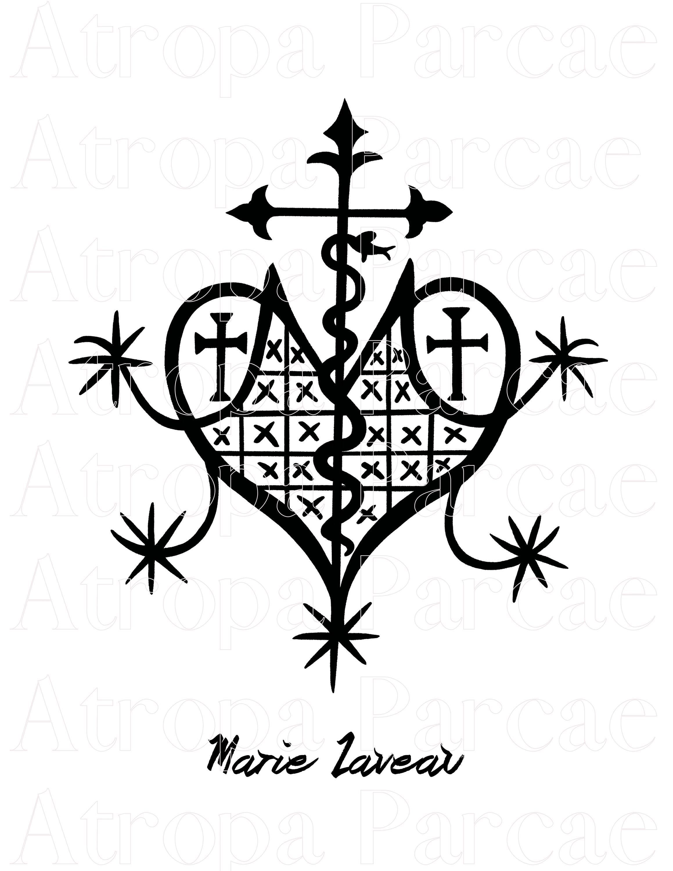 Veve Marie Laveau Voodoo Symbol Print Loa Sigil New Orleans Magic ...