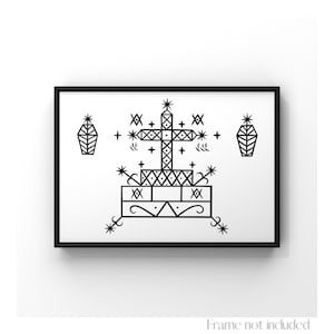 Veve Baron Samedi Voodoo Symbol Print Loa of the Dead Sigil New Orleans ...