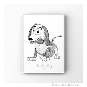 Slinky Dog Print Toy Story Drawing Pet Walt Disney Sketch Animal ...