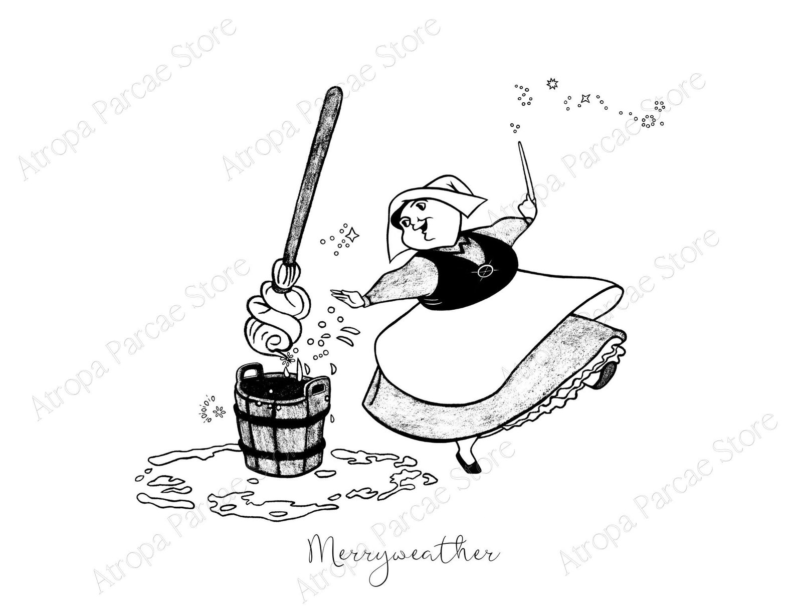 Merryweather Fairy Print Sleeping Beauty Drawing Walt Disney ...