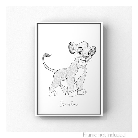 Simba Line Drawing