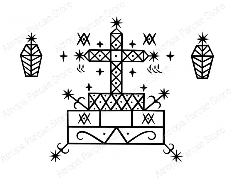 Veve Baron Samedi Voodoo Symbol Print Loa of the Dead Sigil - Etsy