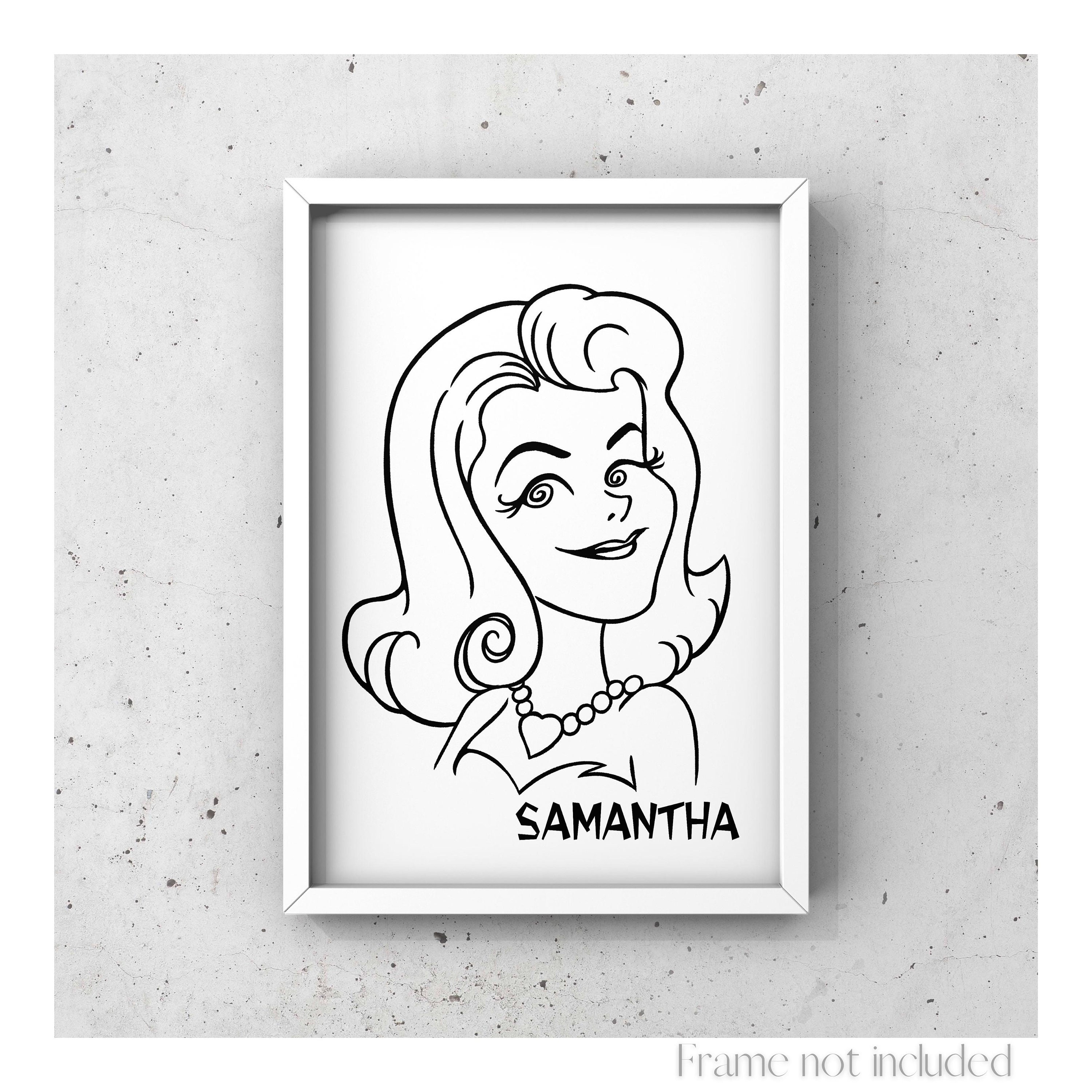 Bewitched Print Samantha Stephens the Flintstones Elizabeth Montgomery ...