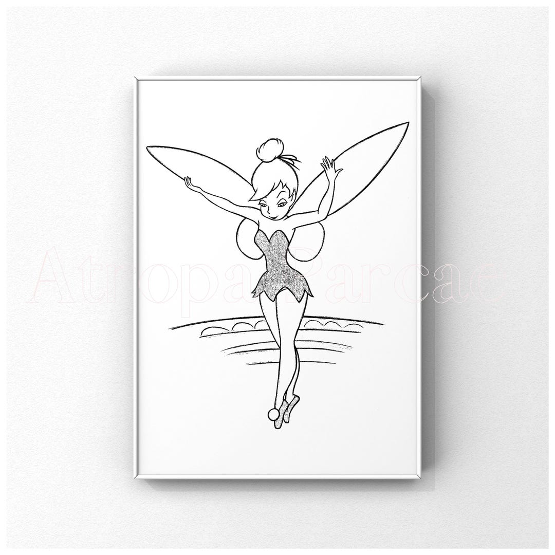 Preening Pixie Tinkerbell Fairy Print Peter Pan Walt Disney ...