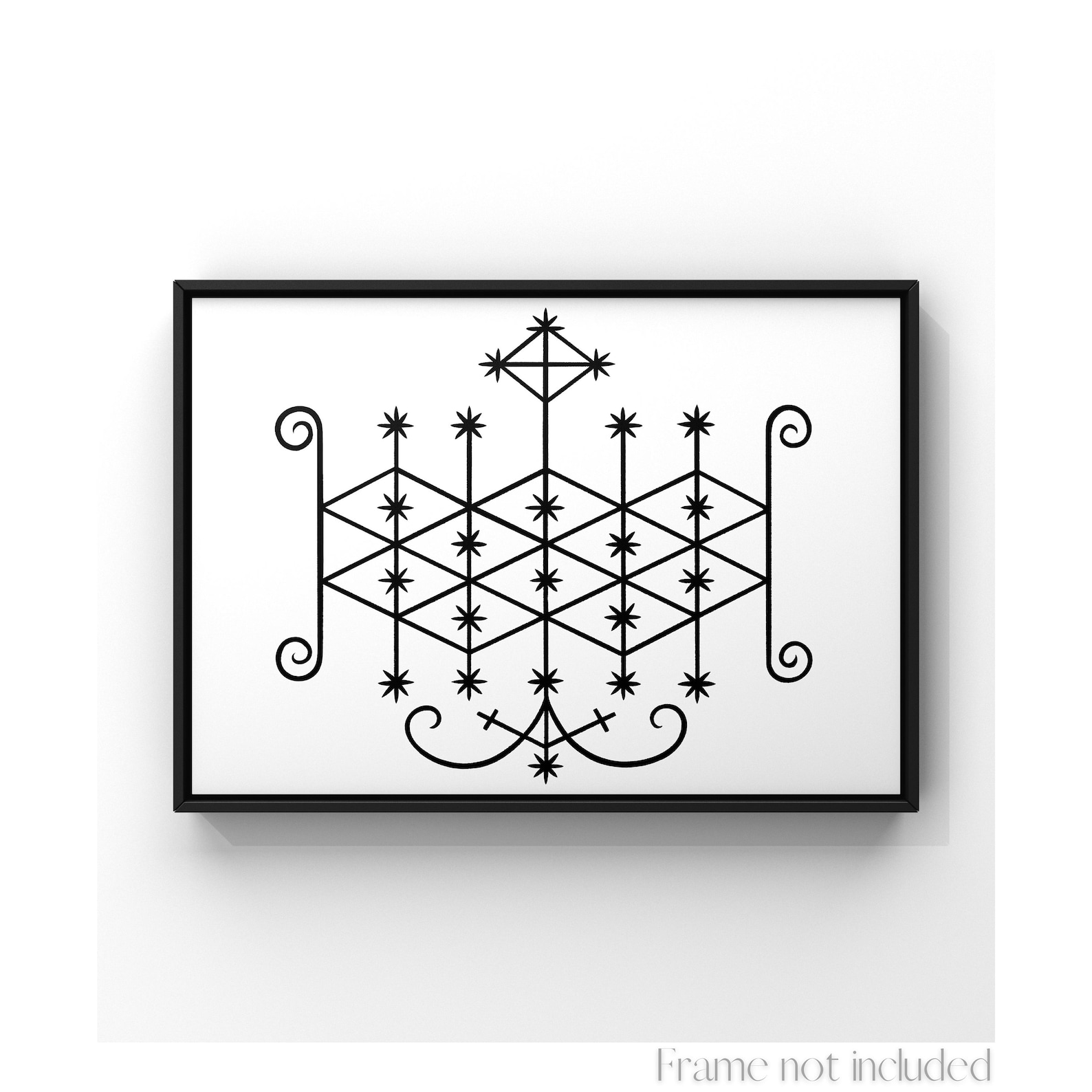 Veve Ogun Voodoo Symbol Print Orisha Loa Sigil New Orleans Magic Poster ...