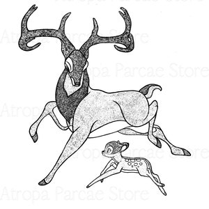 Bambi and Dad Print the Great Prince of the Forest Walt Disney ...