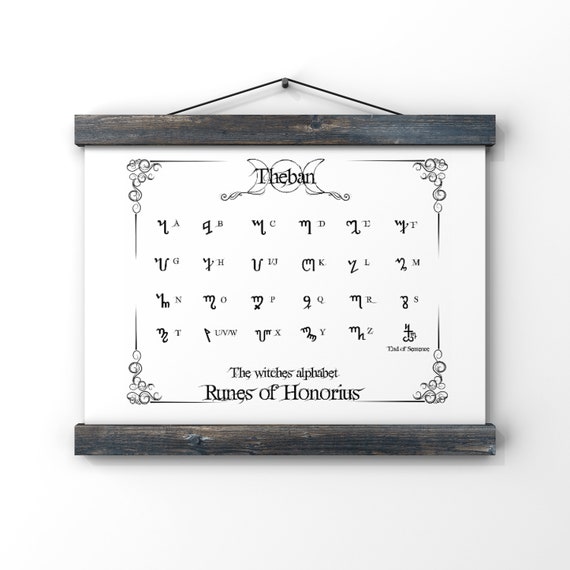 Theban Alphabet Print Runes of Honorius Witch Script | Etsy