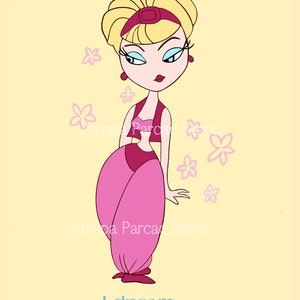 I Dream of Jeannie Barbara Eden Illustration Print Drawing Jinny De Mes ...