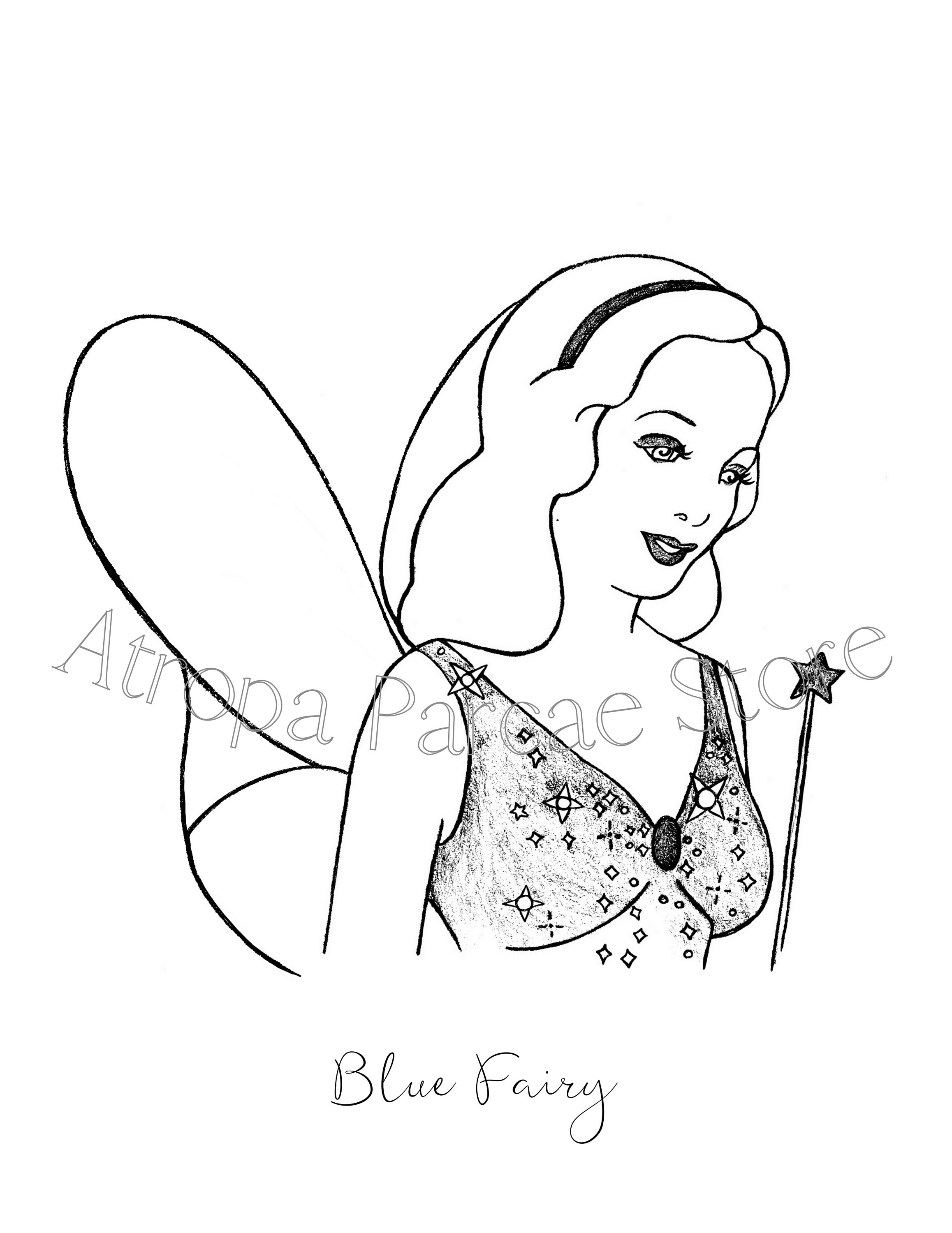 Pinocchio Blue Fairy Coloring Pages
