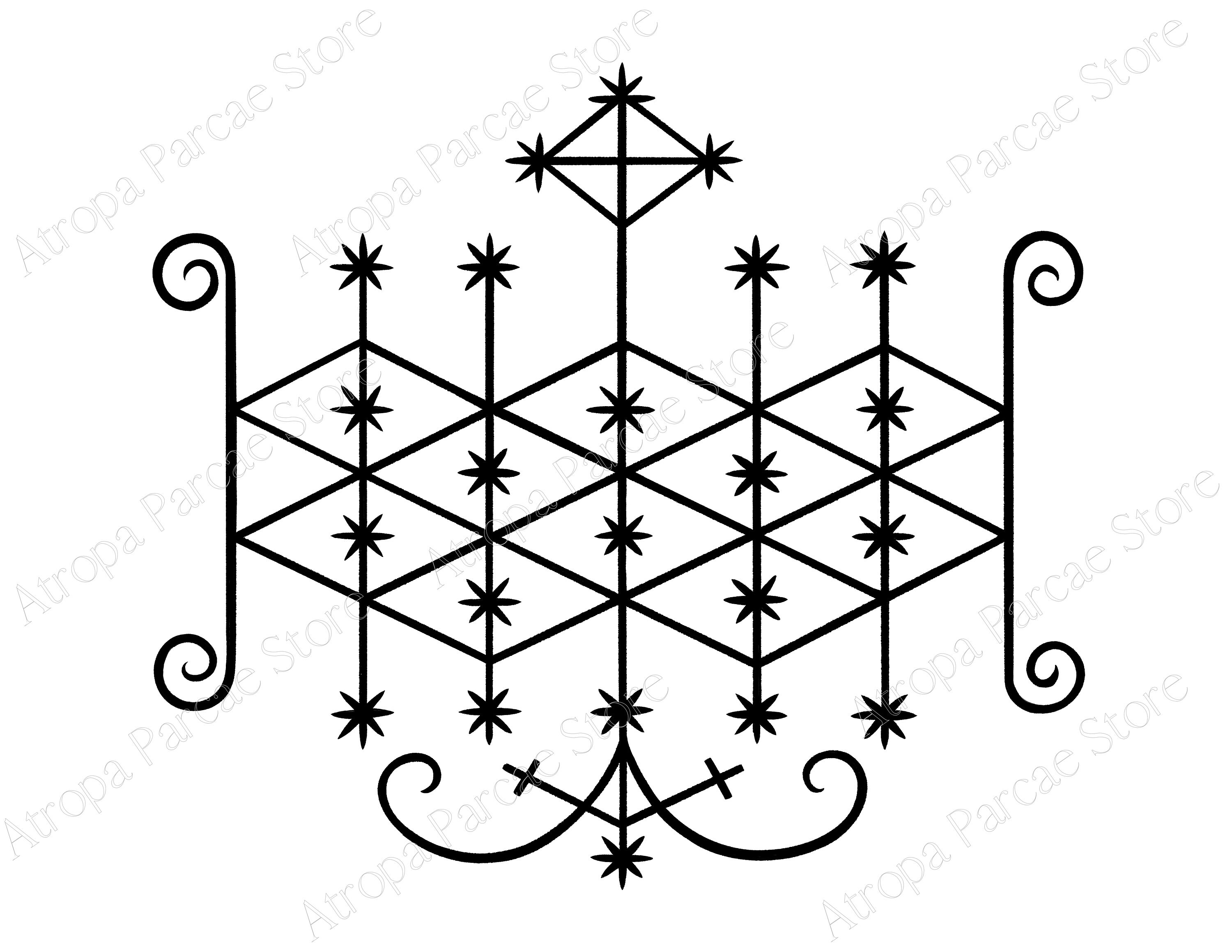 Veve Ogun Voodoo Symbol Print Orisha Loa Sigil New Orleans Magic Poster ...