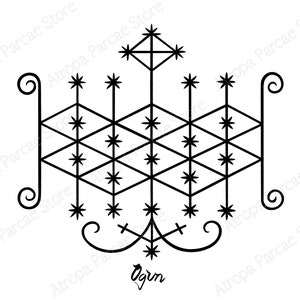 Veve Ogun Voodoo Symbol Print Orisha Loa Sigil New Orleans Magic Poster ...