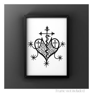 Veve Marie Laveau Voodoo Symbol Print Loa Sigil New Orleans Magic ...