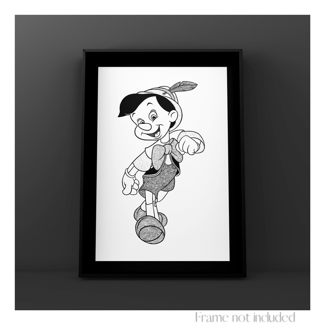 Digital Download Pinocchio Print Drawing Walt Disney Illustration Anime ...