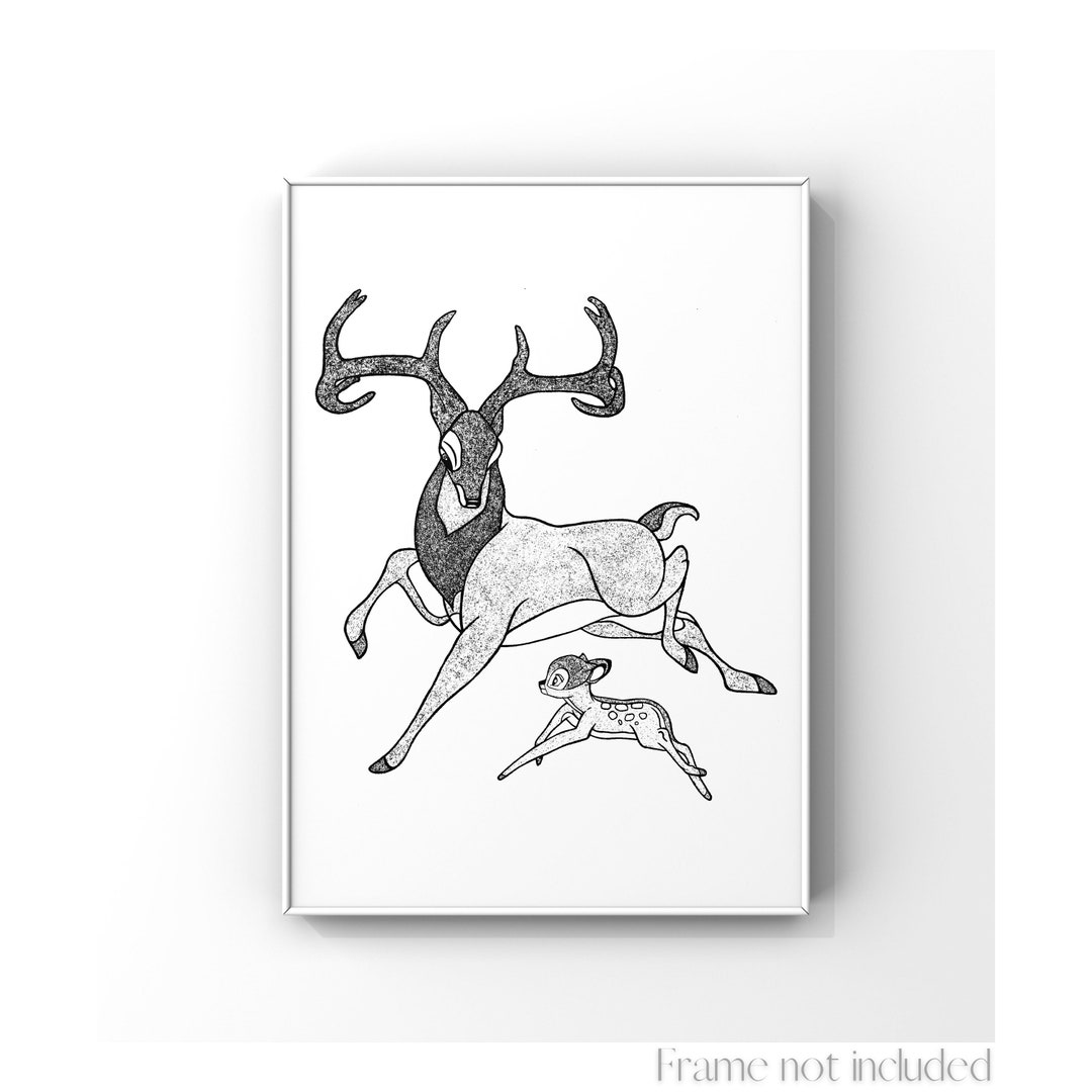 Bambi and Dad Print the Great Prince of the Forest Walt Disney ...