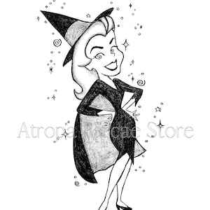Bewitched Elizabeth Montgomery Samantha Stephens Portrait Illustration ...