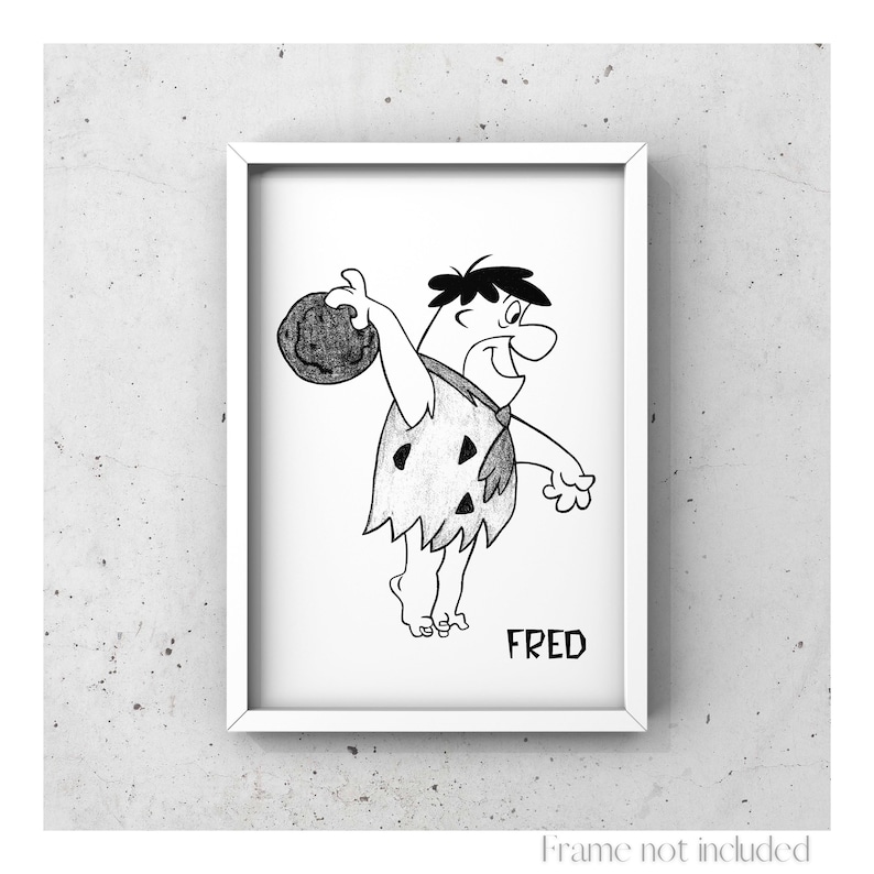 Fred Flintstone Print the Flintstones Illustration - Etsy