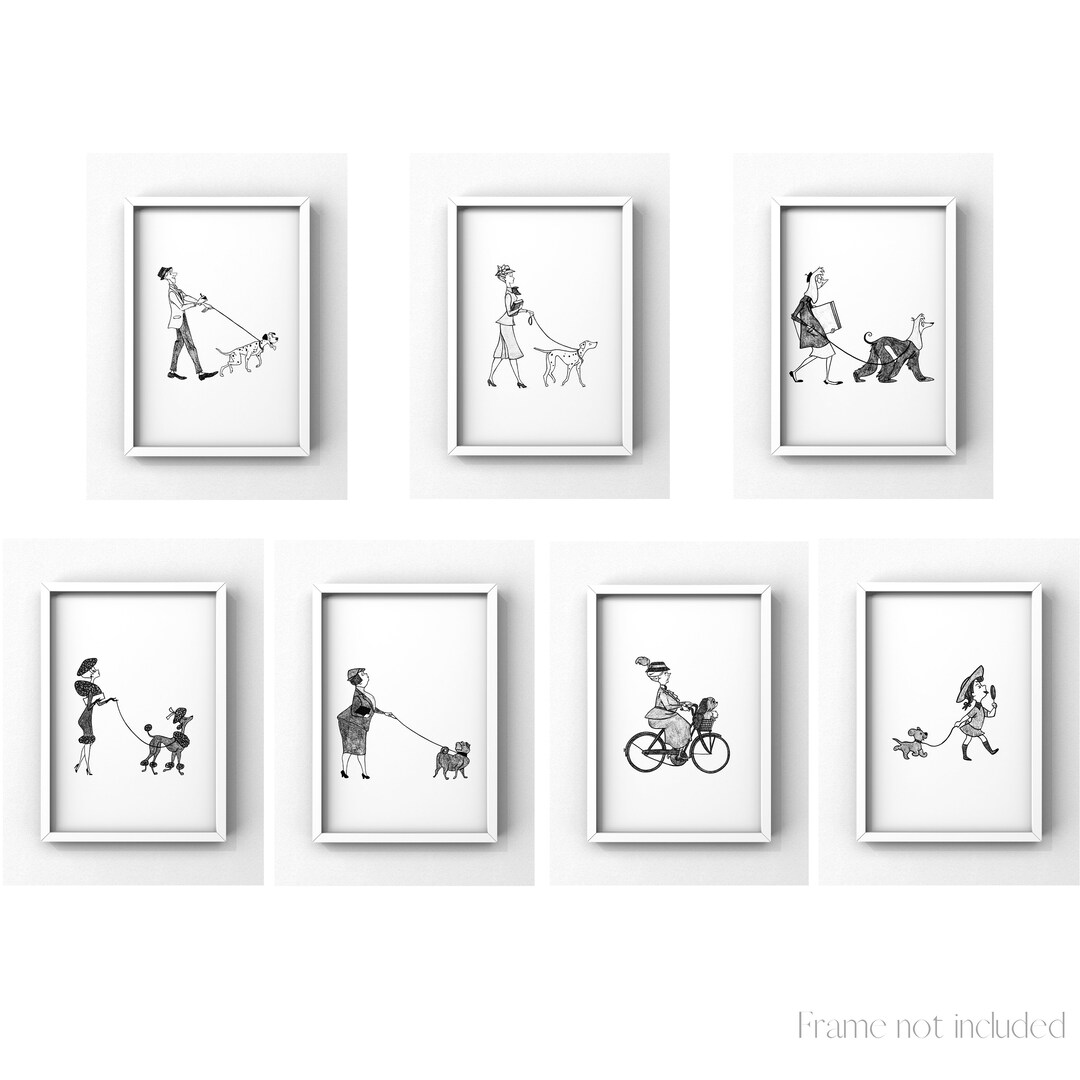 101 Dalmatians Set of 7 Prints Perdita & Pongo Anita and Roger One ...