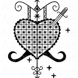 Veve Erzulie Dantor Voodoo Symbol Print Loa Sigil New Orleans Magic ...
