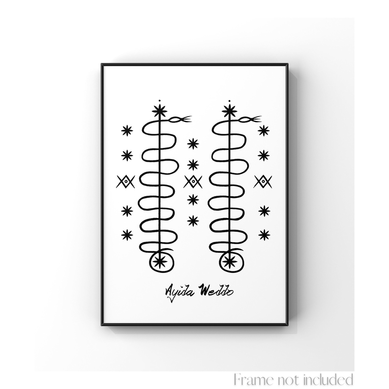 Veve Ayida Weddo Voodoo Symbol Print Loa Sigil New Orleans Magic Poster ...