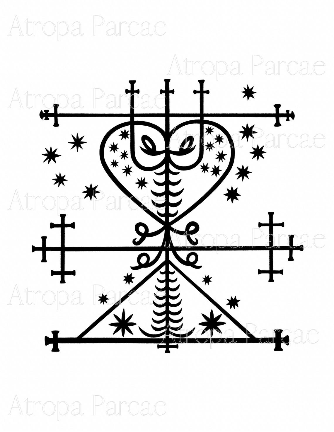 Veve Maman Brigitte Voodoo Symbol Print Loa Lwa of Life Sigil - Etsy