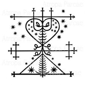 Veve Maman Brigitte Voodoo Symbol Print Loa Lwa of Life Sigil New ...