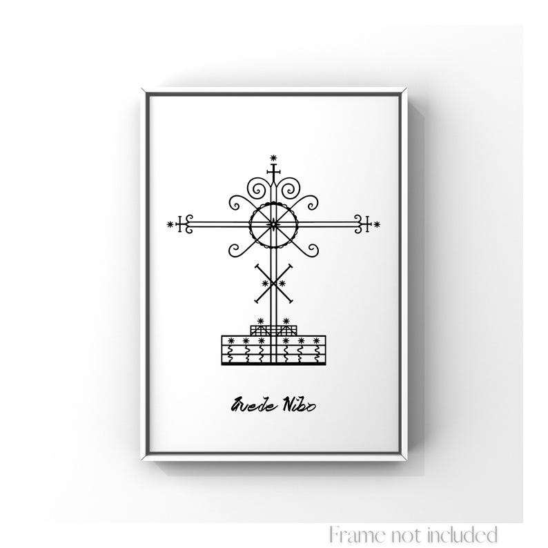 Veve Gede Nibo Symbol Print Loa Sigil New Orleans Magic Poster Haitian ...