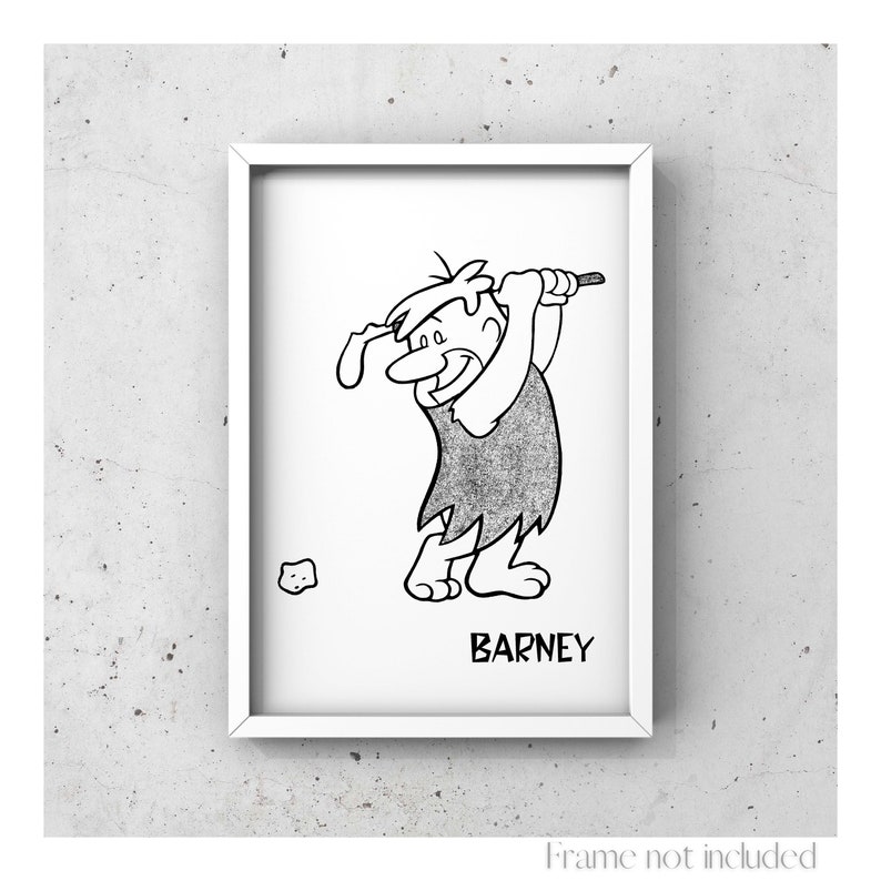 Barney Rubble Print the Flintstones Illustration Anime Yabba-dabba-doo ...