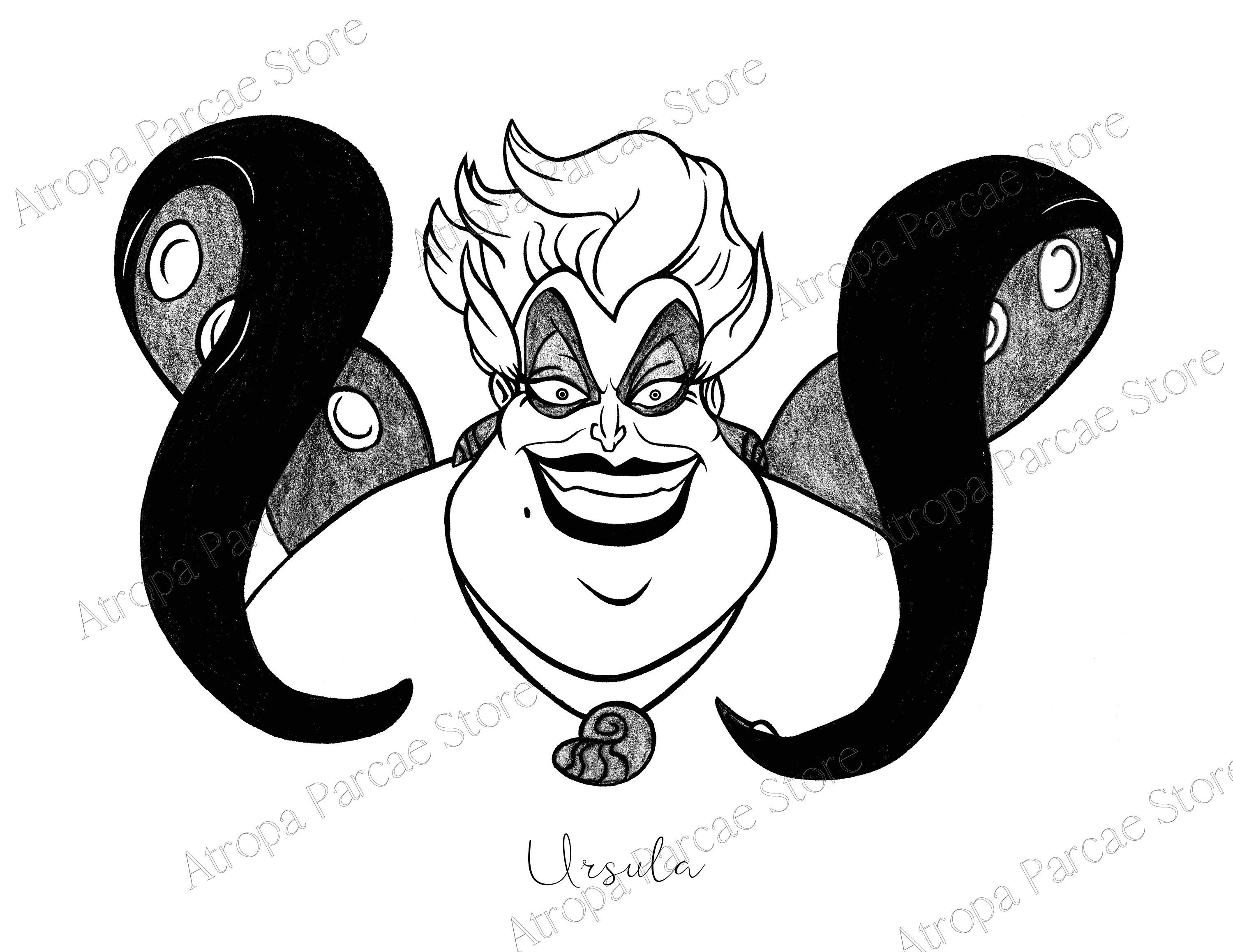 Ursula Little Mermaid Drawing
