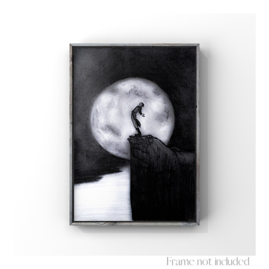 Werewolf Drawing Lycanthrope Print Moon God Illustration Pagan Art ...