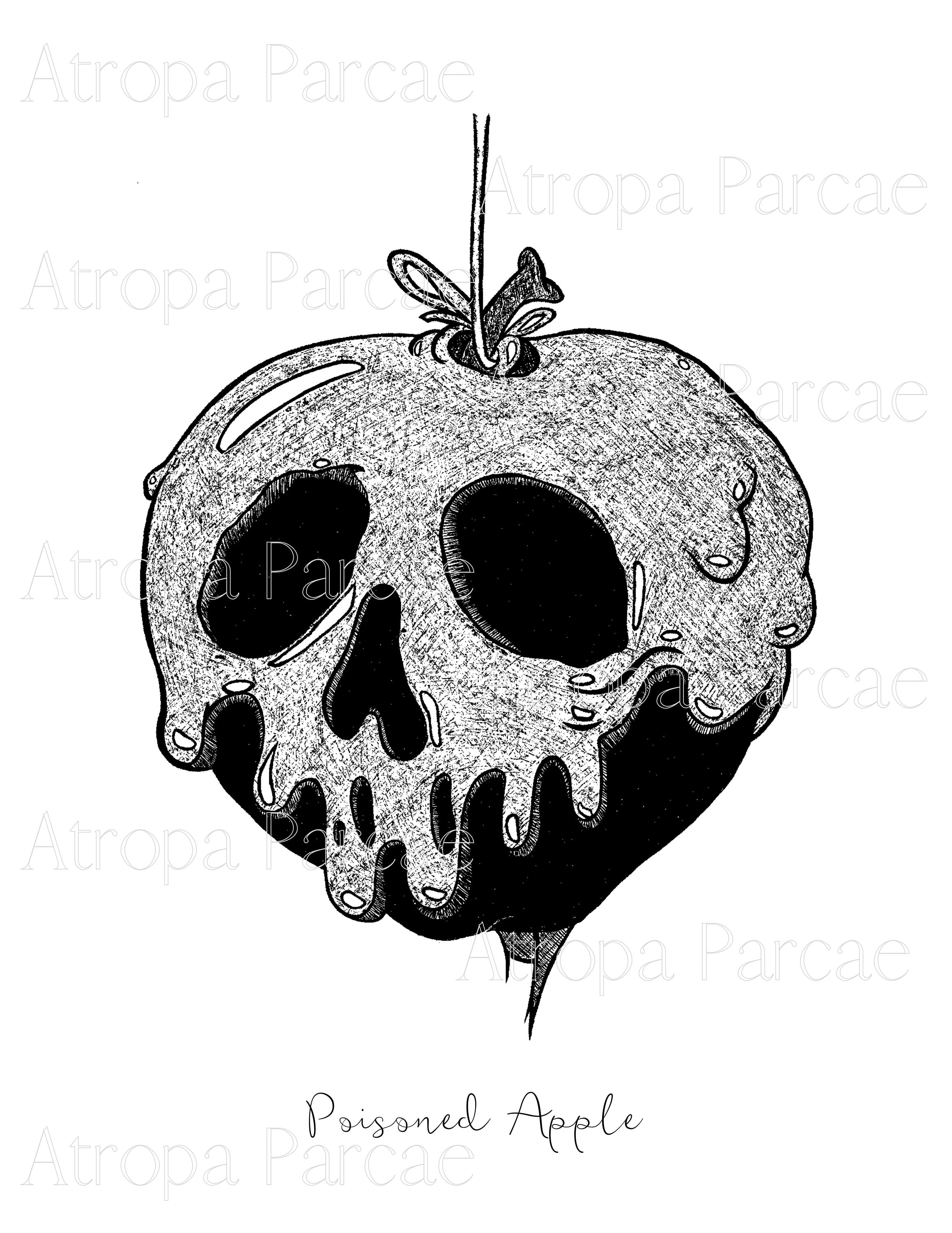 Snow White Poison Apple Sketch