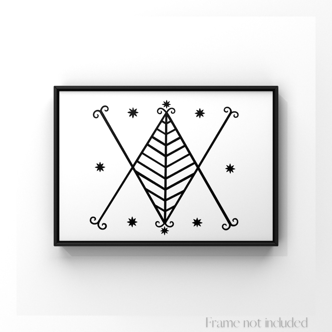 Veve Ayizan Voodoo Symbol Print Priestess Loa Sigil New Orleans Magic ...