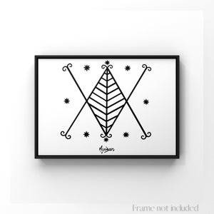 Veve Ayizan Voodoo Symbol Print Priestess Loa Sigil New Orleans Magic ...
