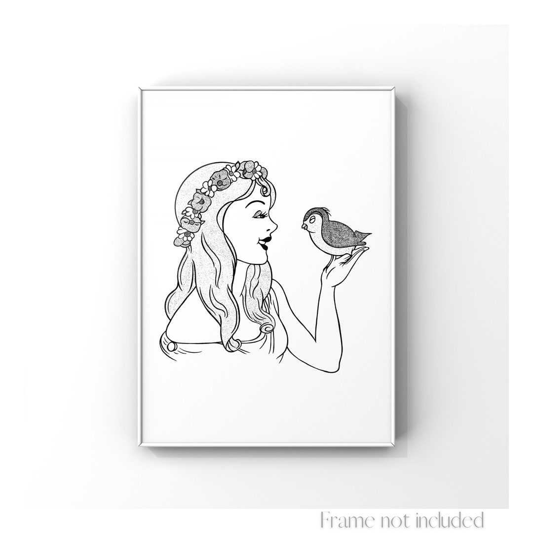 The Goddess of Spring Print Persephone Drawing Walt Disney Illustration ...