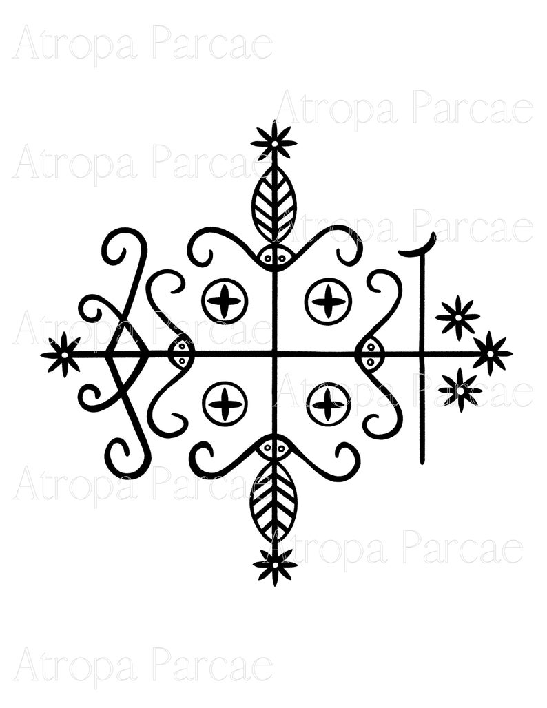 Veve Papa Legba Voodoo Lwa Symbol Print Loa Sigil New Orleans - Etsy