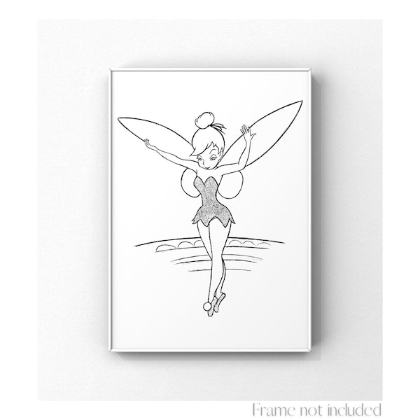 Tinkerbell Drawing Sketch - Etsy
