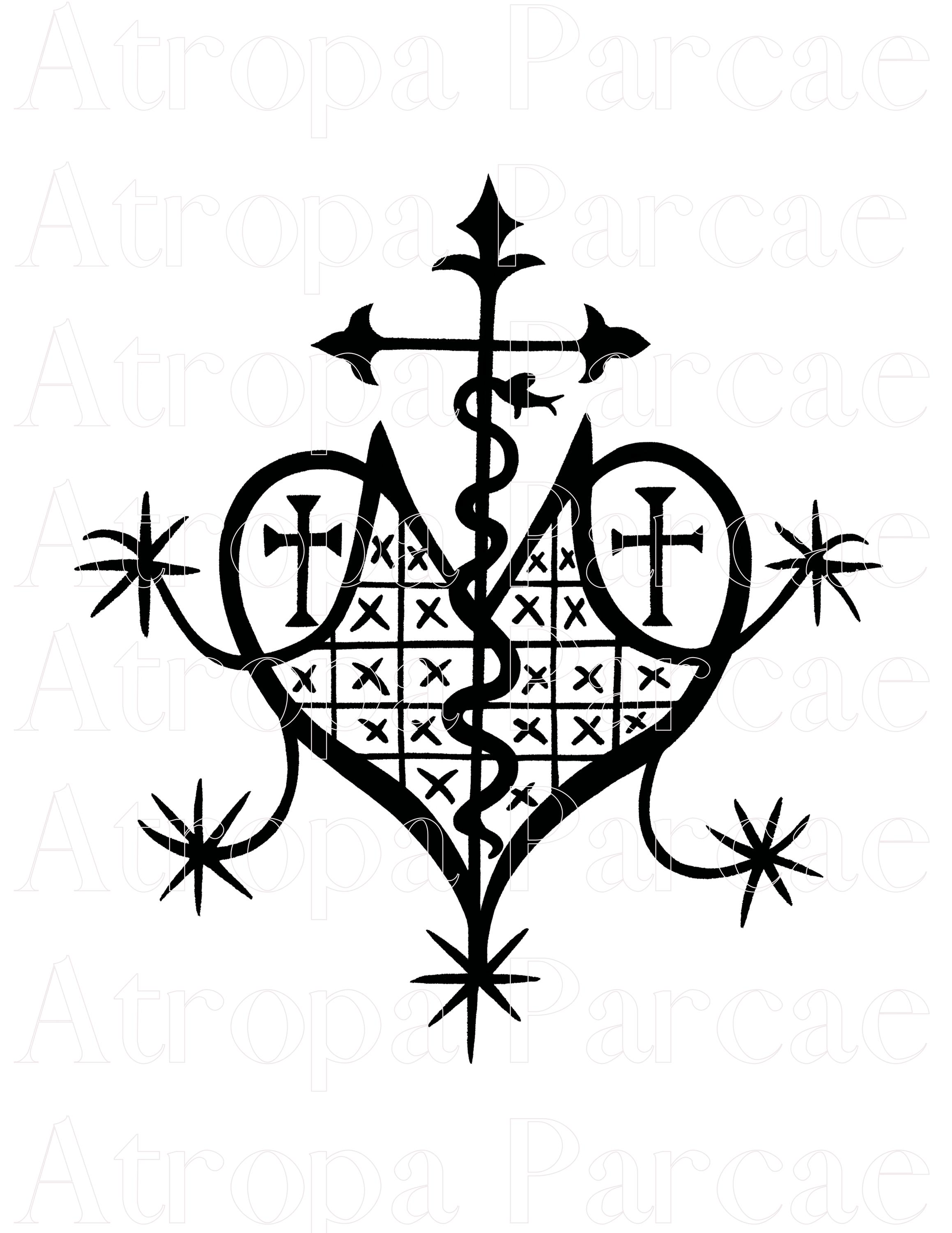 Veve Marie Laveau Voodoo Symbol Print Loa Sigil New Orleans Magic ...