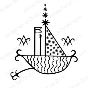 Veve Agwé Voodoo Immamou Symbol Print Loa Sigil New Orleans Magic ...