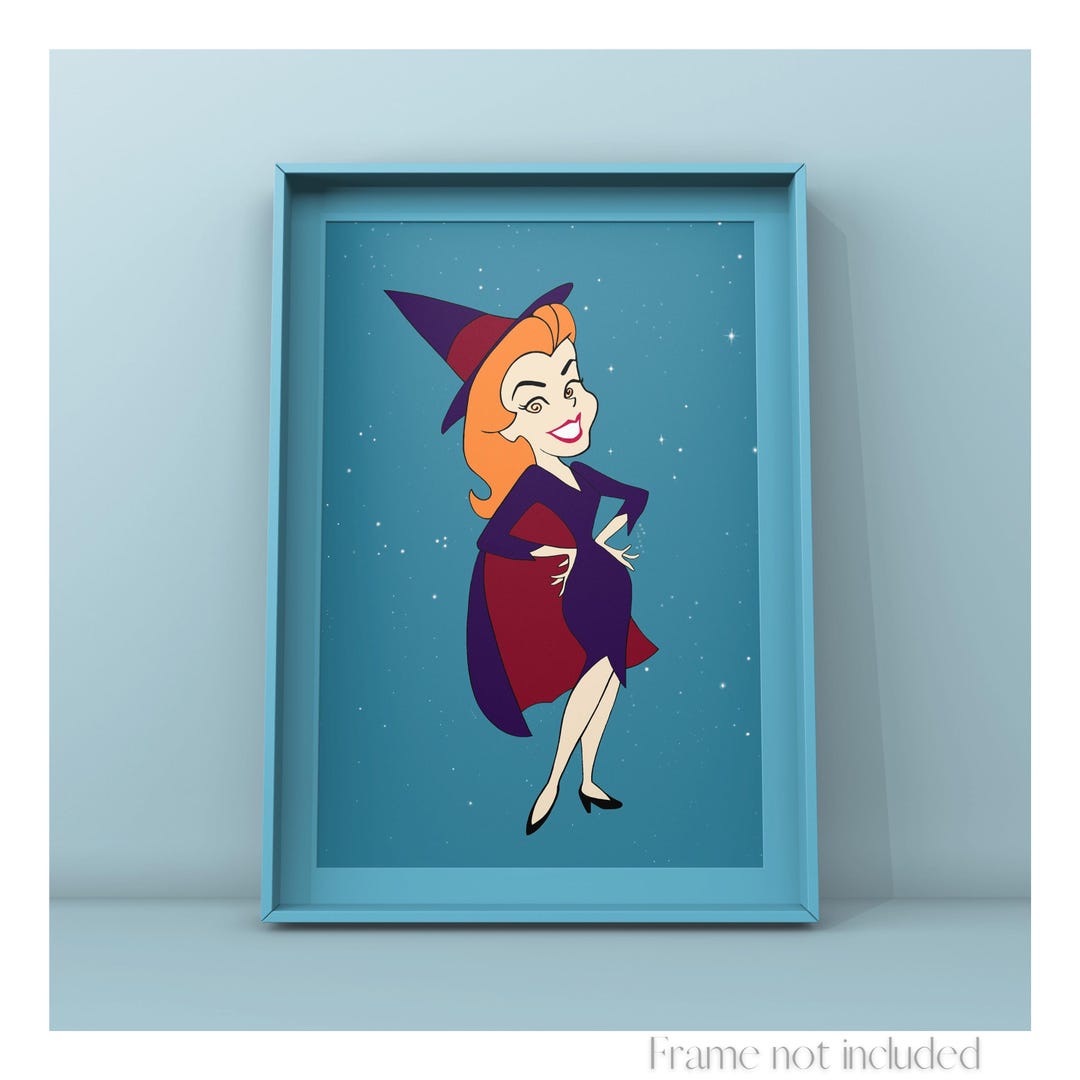 Digital Download Bewitched Print Elizabeth Montgomery Drawing Samantha ...
