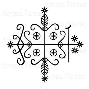 Veve Papa Legba Voodoo Lwa Symbol Print Loa Sigil New Orleans Magic ...