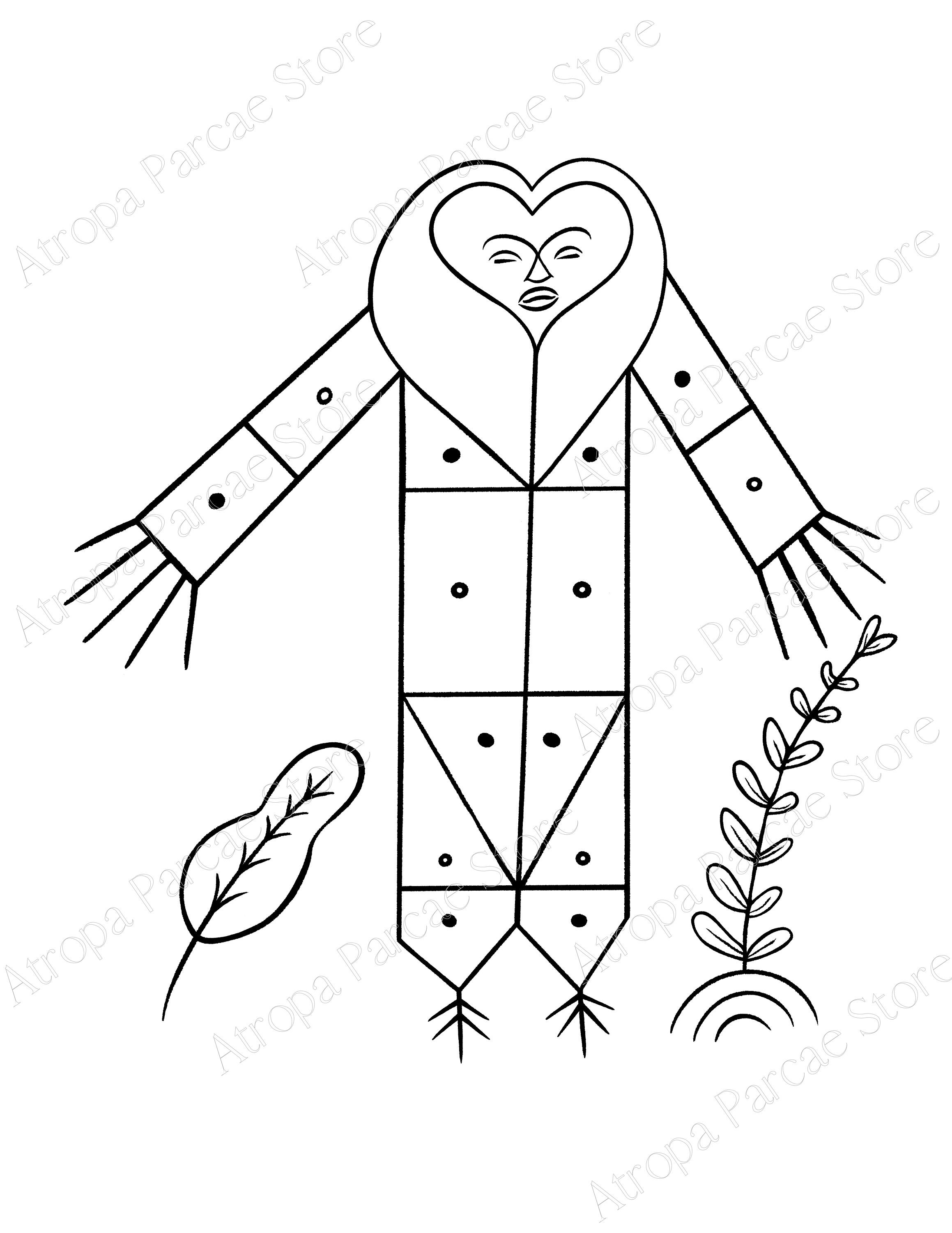 Veve Gran Bwa Lwa Voodoo Symbol Print Loa Sigil New Orleans Magic ...