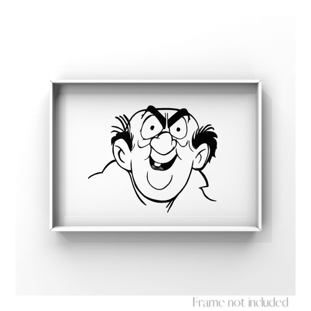 Gargamel the Smurfs Print Illustration the Smurfs Sorcerer Anime Wizard ...