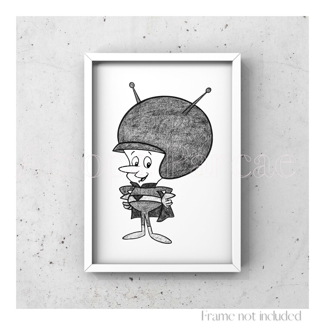 The Flintstones the Great Gazoo Illustration Print Alien Poster Retro ...