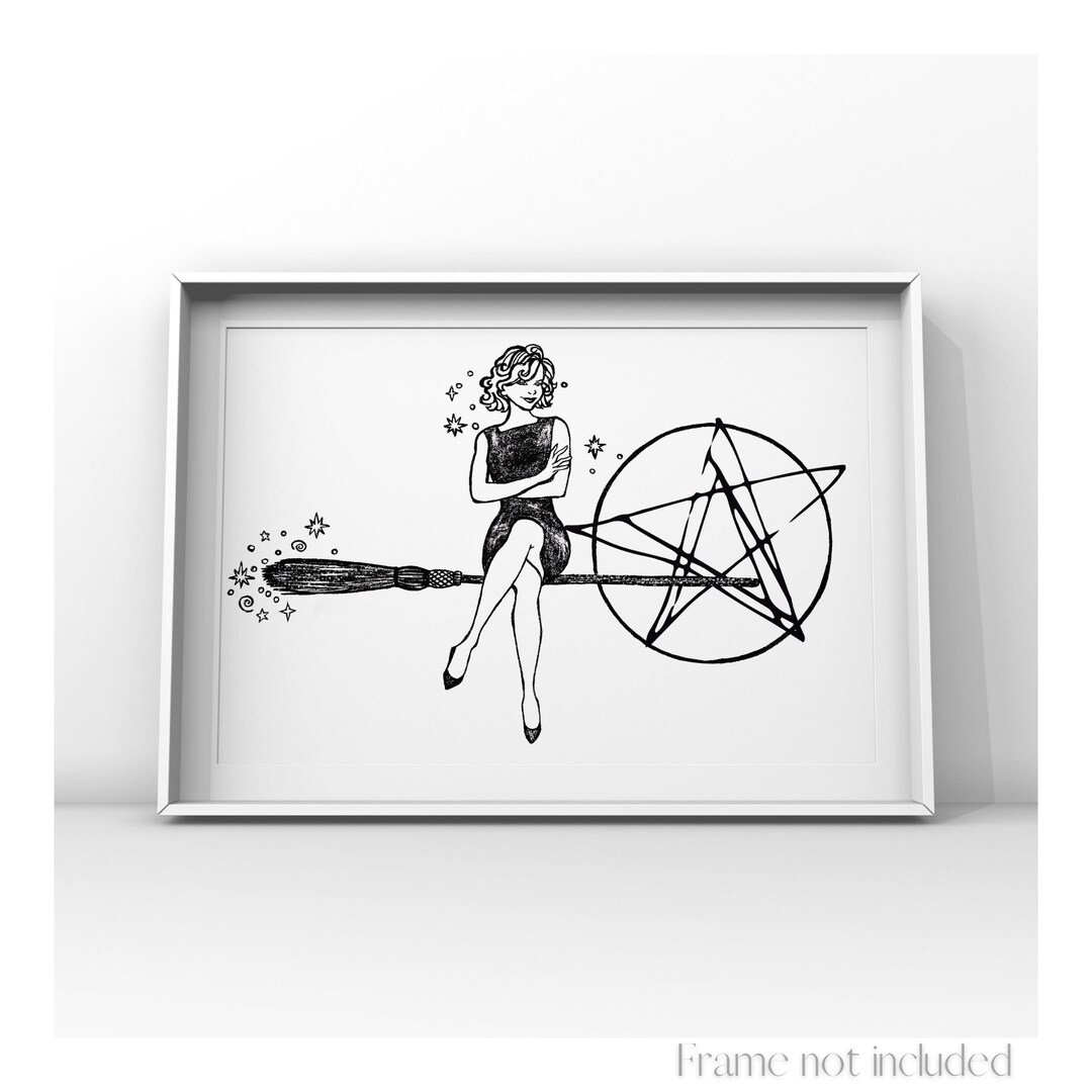 Nicole Kidman Print Bewitched Illustration Magic Wall Decor Witchcraft ...