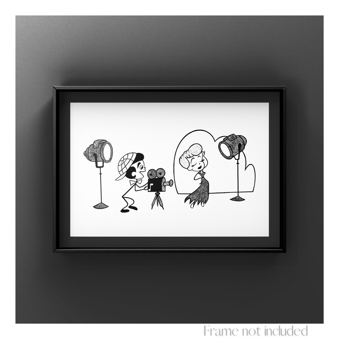 Digital Download Lucy & Ricky Ricardo Print I Love Lucy Drawing ...