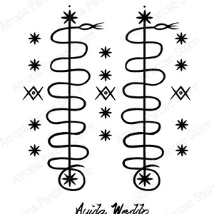 Veve Ayida Weddo Voodoo Symbol Print Loa Sigil New Orleans Magic Poster ...