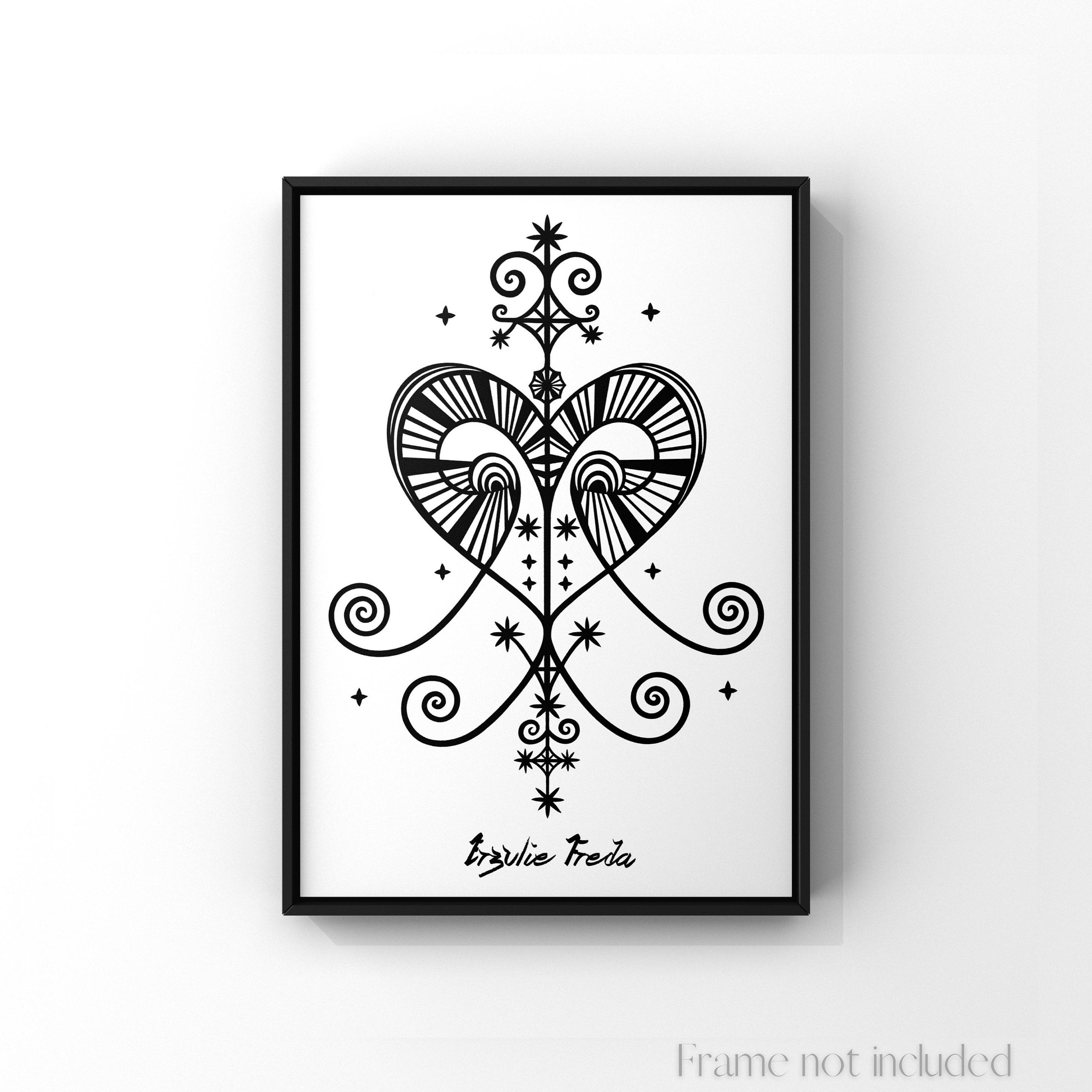 Voodoo Symbols For Love Erzulie Freda Voudou Loa Of Love Veve And