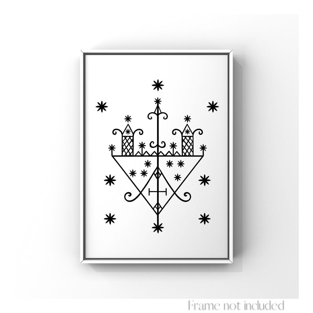 Veve Sobo Kessou Voodoo Symbol Print Loa Sigil New Orleans Magic Poster ...