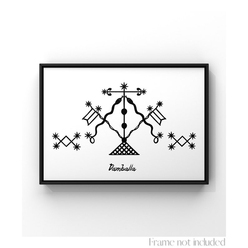 Veve Damballa Voodoo Symbol Print Obeah Loa Sigil New Orleans Magic ...