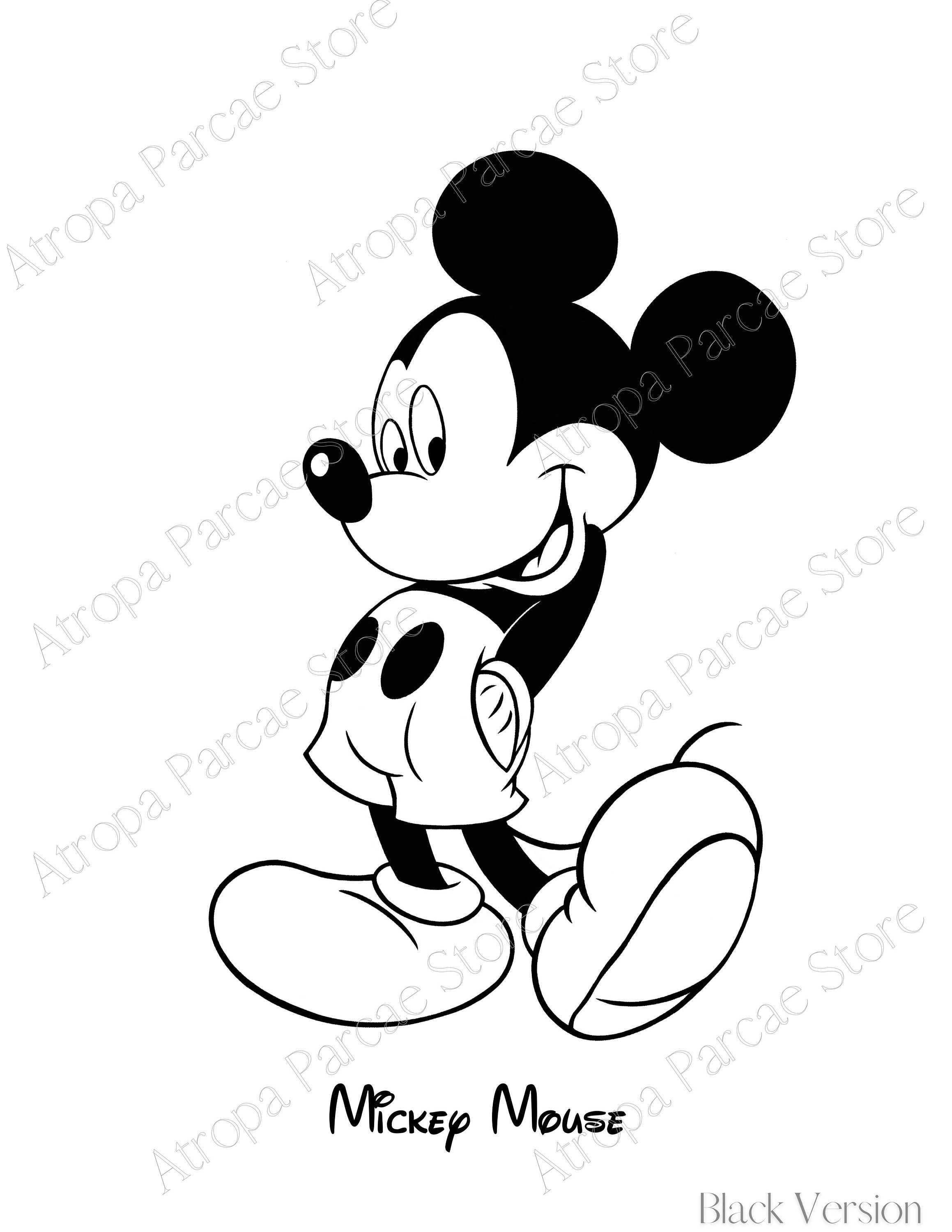 Mickey Mouse Illustration Print Anime Vintage Drawing Retro | Etsy